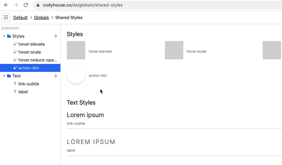 Introducing the Shared Styles editor – Code Zero
